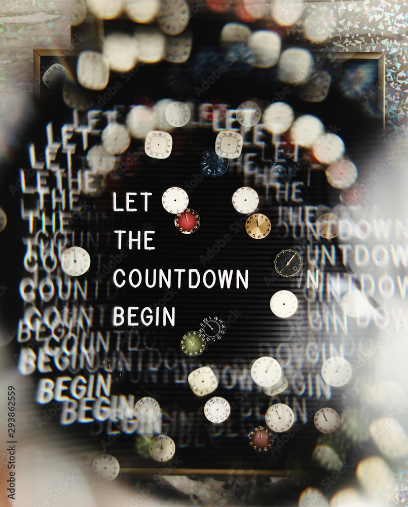 Let the countdown begin and many clocks in psychedelic spiral Stock ...