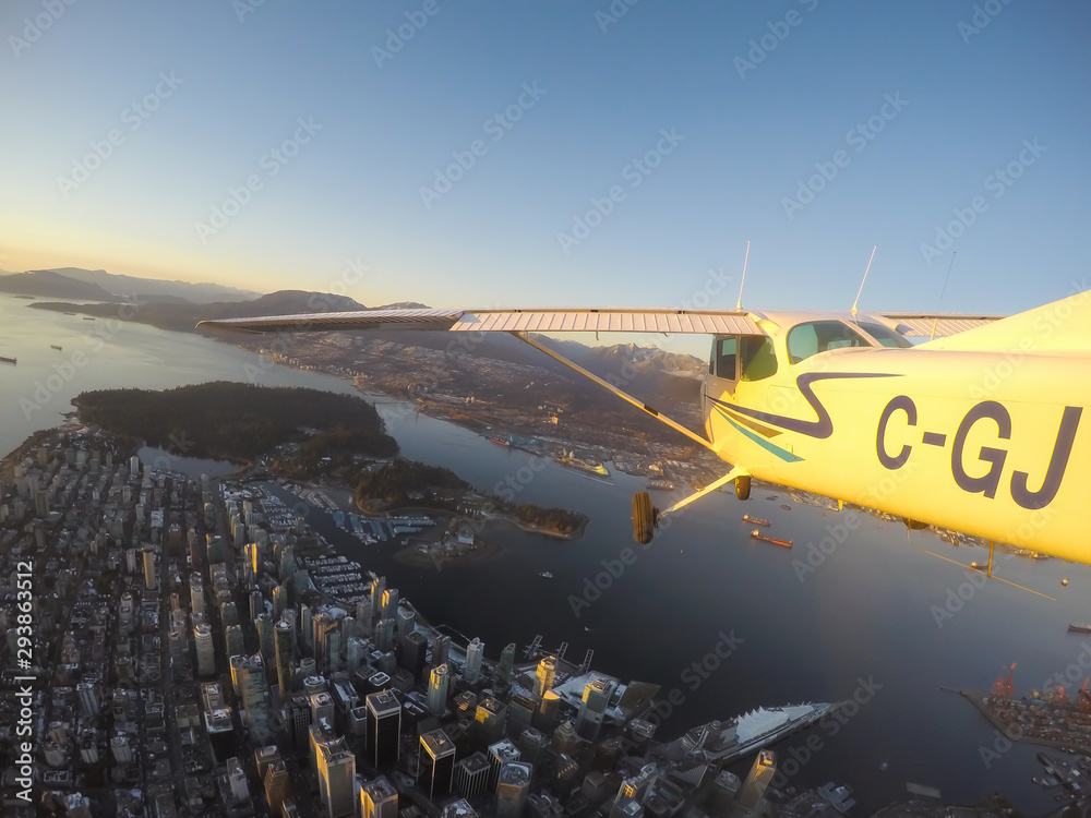 Vancouver, British Columbia, Canada - February 22, 2018: Small Airplane ...