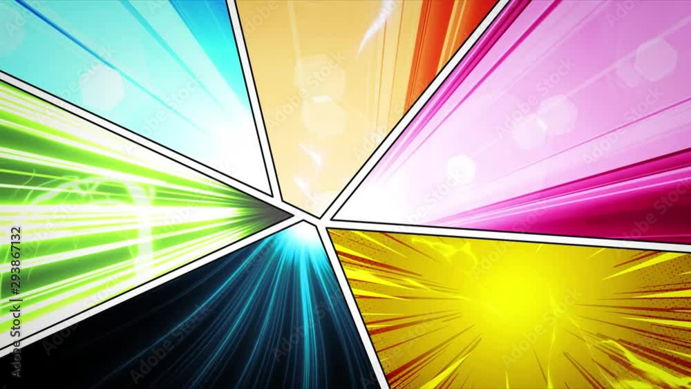 Comic Book Action Layout Background With Power Fx/ 4k animation of a ...