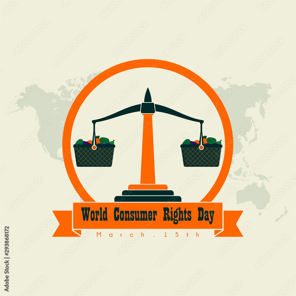Typography Logo design for World consumer Right Day with basket ...