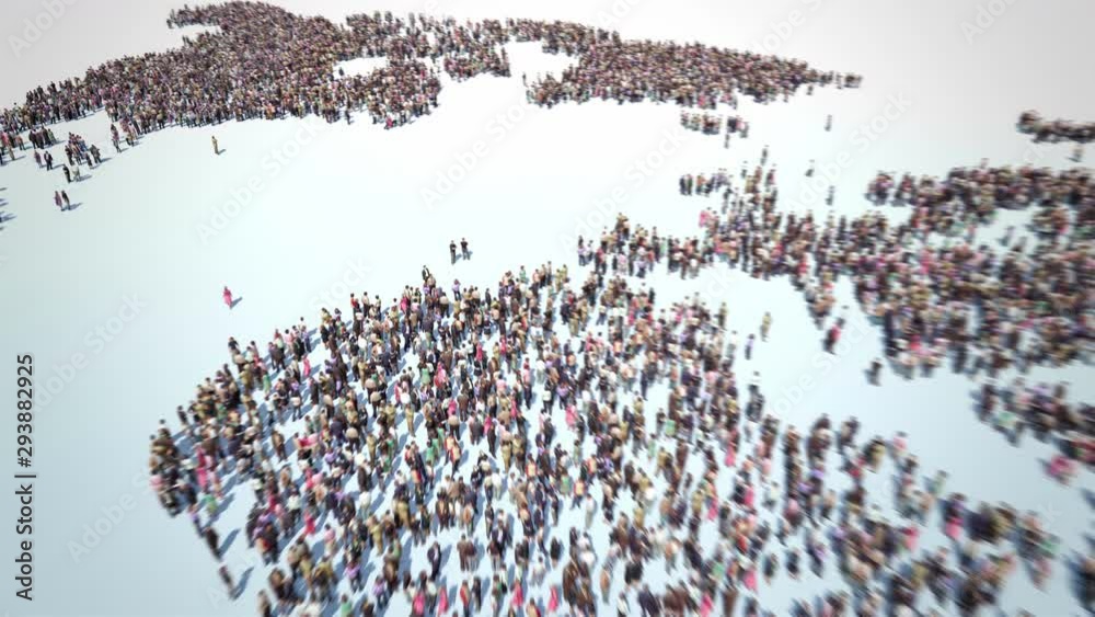 Zoom to World of People. Thousands of People Formed the World Map ...