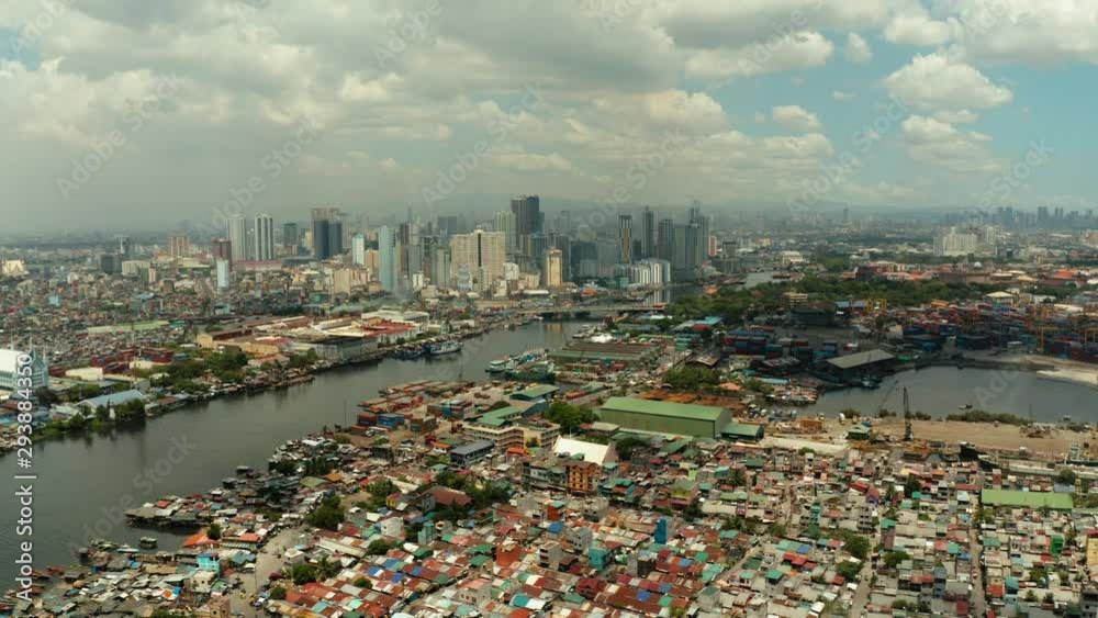 Cityscape Manila. Residential areas and business center in the city ...