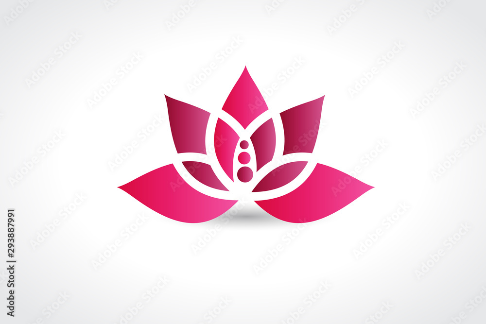 Pink lotus flower logo vector image web design Stock Vector | Adobe Stock