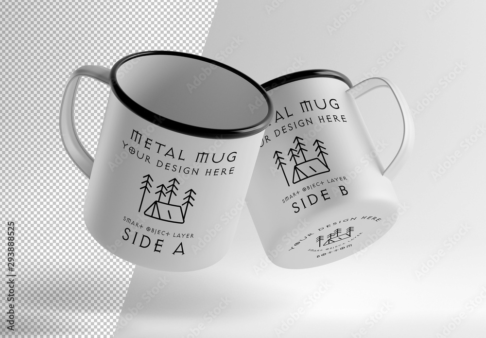 Metal Mug Mockup Stock Template | Adobe Stock