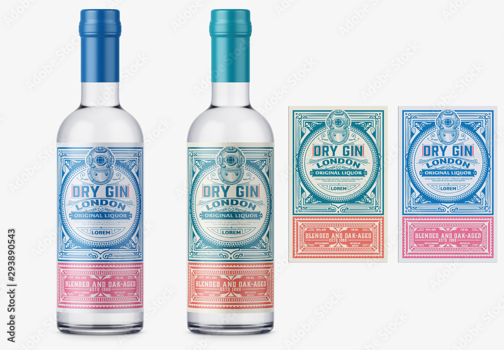 Vintage Liquor Bottle Packaging Layout Stock Template | Adobe Stock