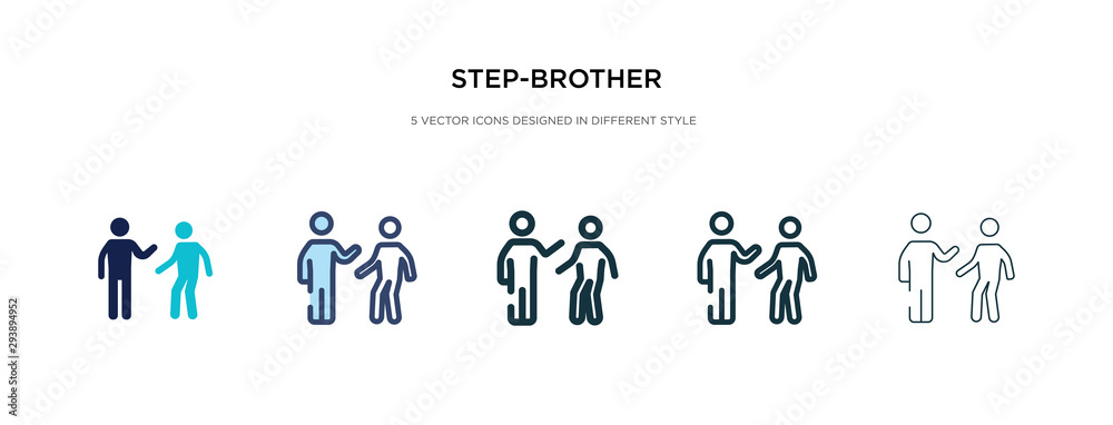 step-brother icon in different style vector illustration. two colored ...
