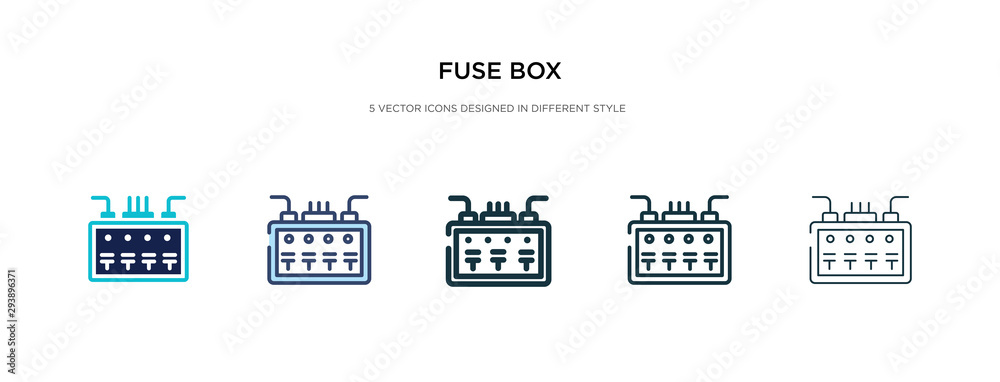 fuse box icon in different style vector illustration. two colored and ...