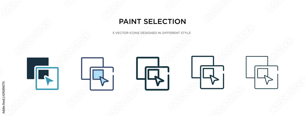 paint selection icon in different style vector illustration. two ...