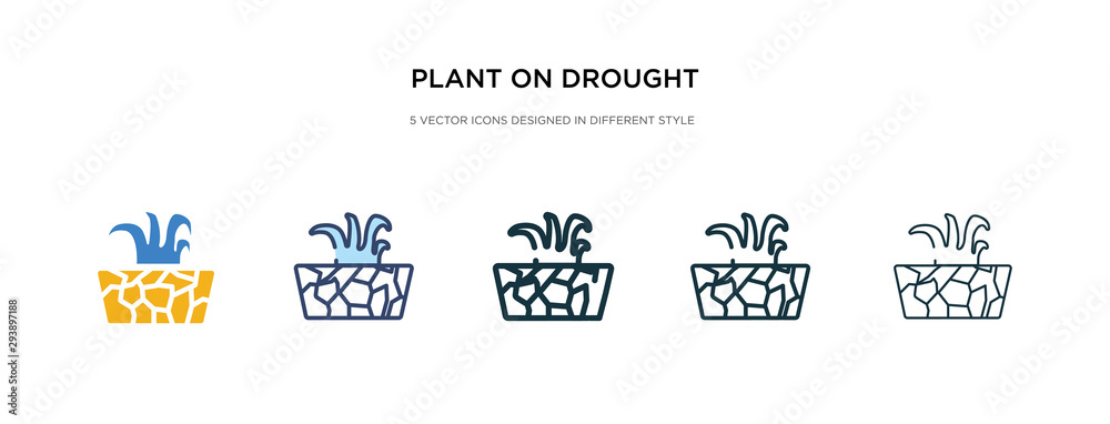 plant on drought icon in different style vector illustration. two ...