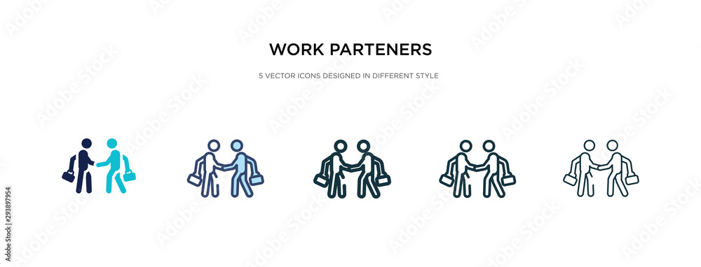 work parteners icon in different style vector illustration. two colored ...
