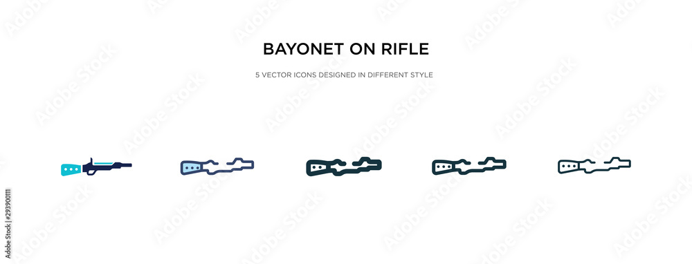 bayonet on rifle icon in different style vector illustration. two ...