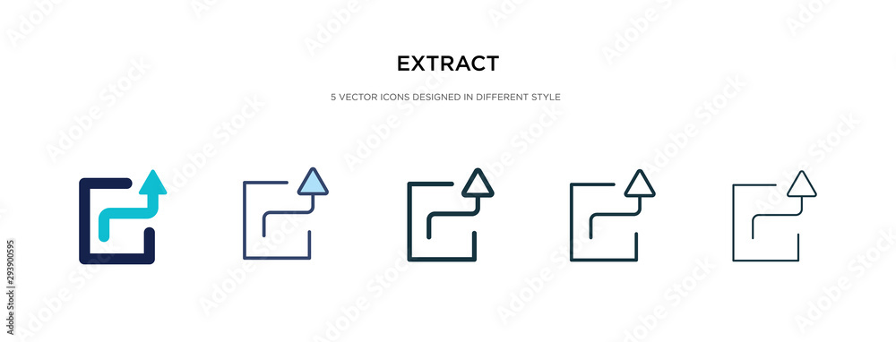 extract icon in different style vector illustration. two colored and ...