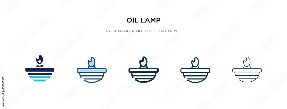 oil lamp icon in different style vector illustration. two colored and ...