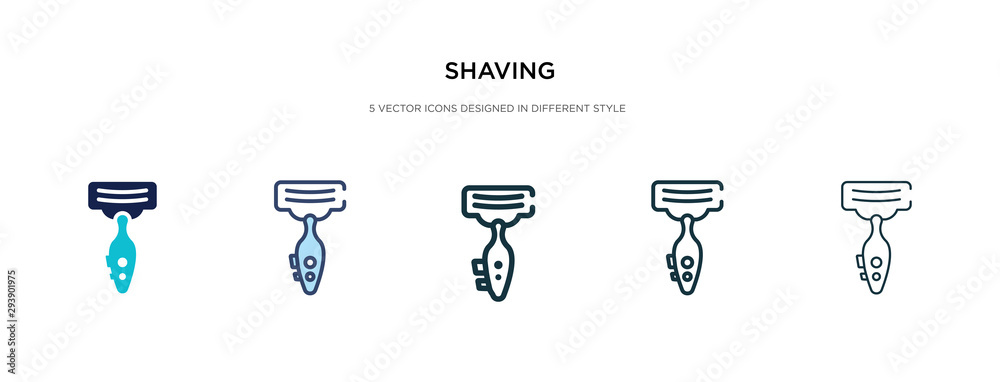 shaving icon in different style vector illustration. two colored and ...