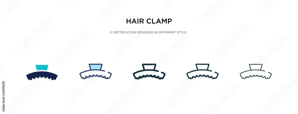 hair clamp icon in different style vector illustration. two colored and ...