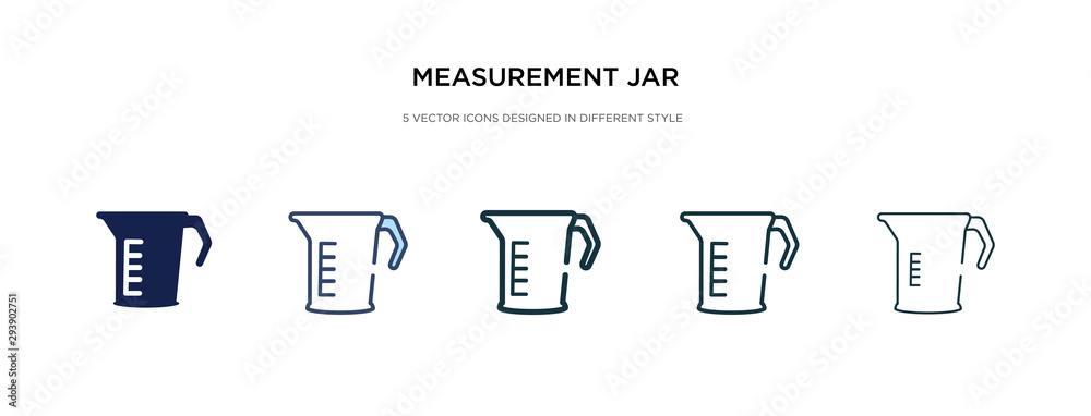 measurement jar icon in different style vector illustration. two ...
