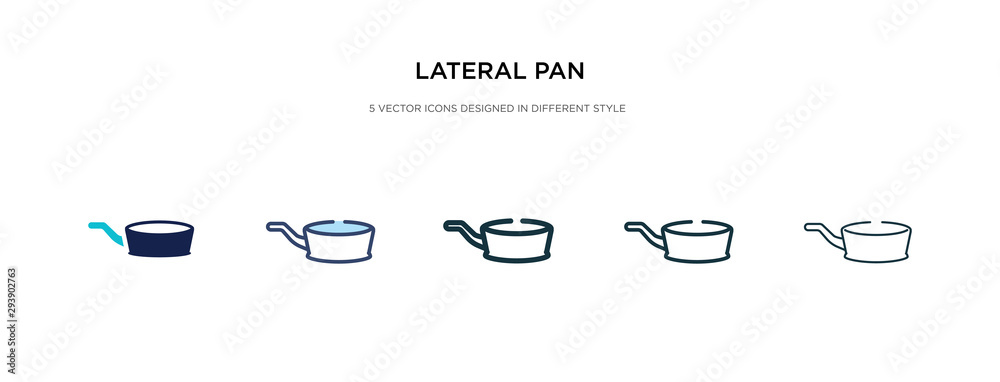 lateral pan icon in different style vector illustration. two colored ...
