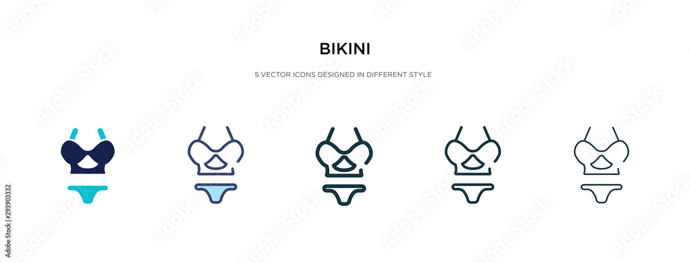 bikini icon in different style vector illustration. two colored and ...
