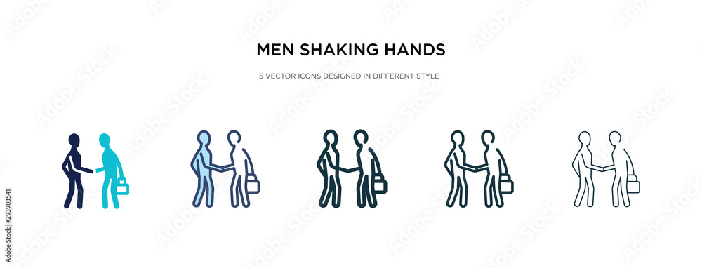 men shaking hands icon in different style vector illustration. two ...
