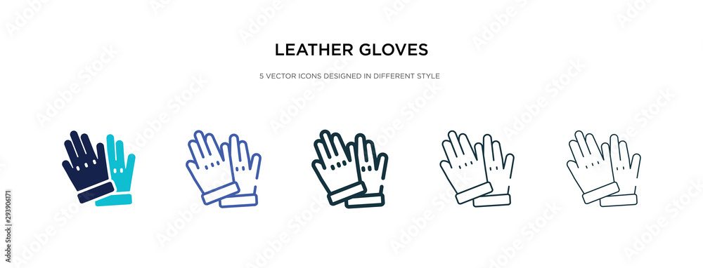 leather gloves icon in different style vector illustration. two colored ...