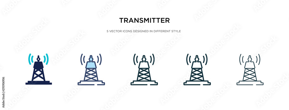 transmitter icon in different style vector illustration. two colored ...