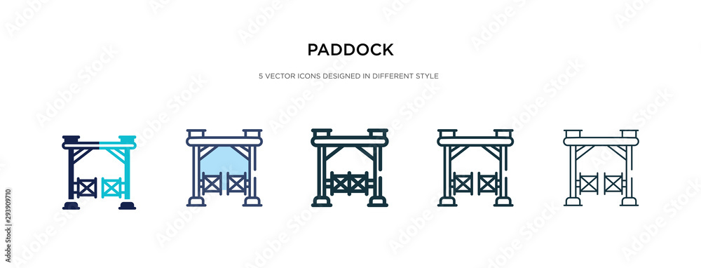 paddock icon in different style vector illustration. two colored and ...