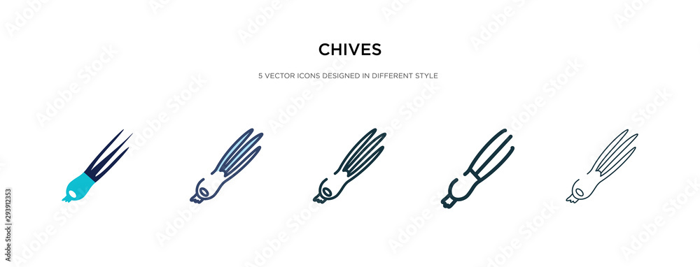 chives icon in different style vector illustration. two colored and ...