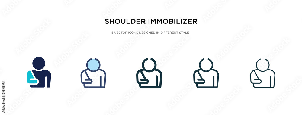 shoulder immobilizer icon in different style vector illustration. two ...