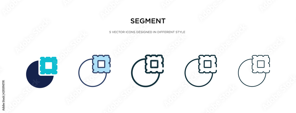 segment icon in different style vector illustration. two colored and ...