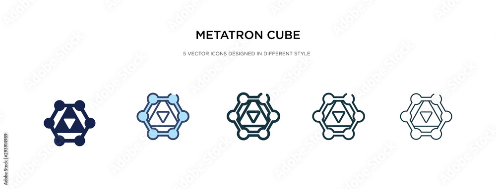 metatron cube icon in different style vector illustration. two colored ...