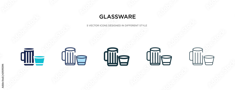 Vecteur Stock glassware icon in different style vector illustration ...