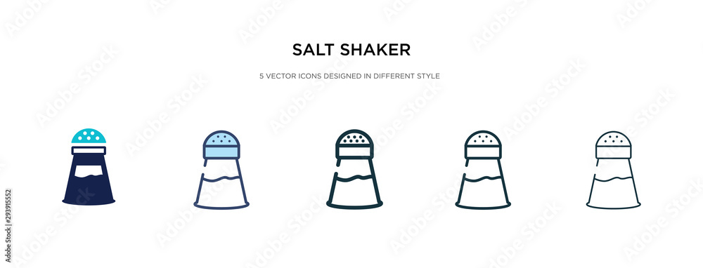 salt shaker icon in different style vector illustration. two colored ...