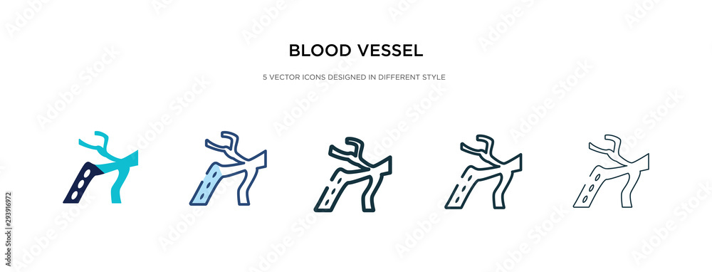 blood vessel icon in different style vector illustration. two colored ...