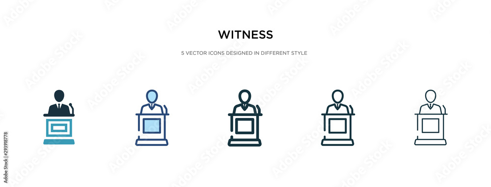 witness icon in different style vector illustration. two colored and ...
