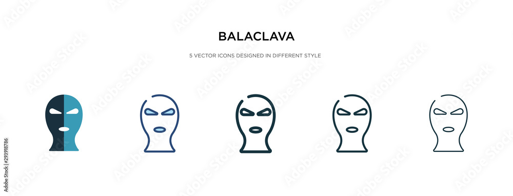 balaclava icon in different style vector illustration. two colored and ...