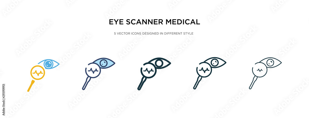 eye scanner medical icon in different style vector illustration. two ...