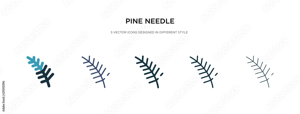 pine needle icon in different style vector illustration. two colored ...