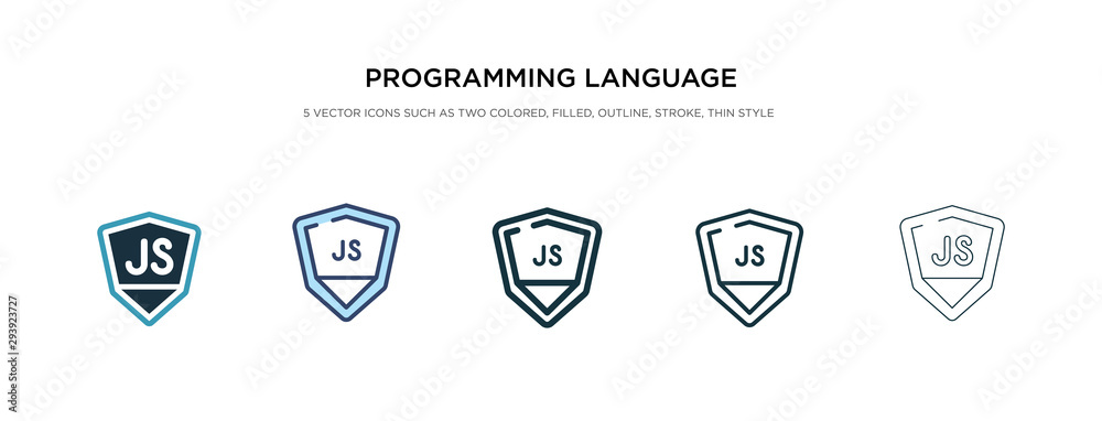 programming language icon in different style vector illustration. two ...