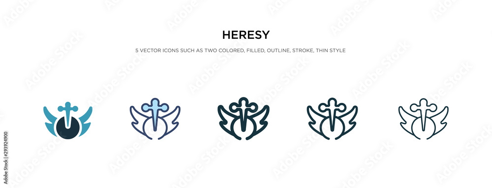 heresy icon in different style vector illustration. two colored and ...