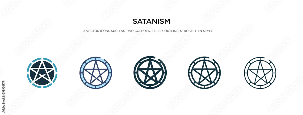 satanism icon in different style vector illustration. two colored and ...