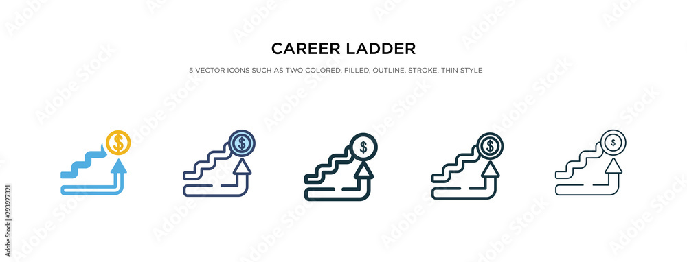 career ladder icon in different style vector illustration. two colored ...