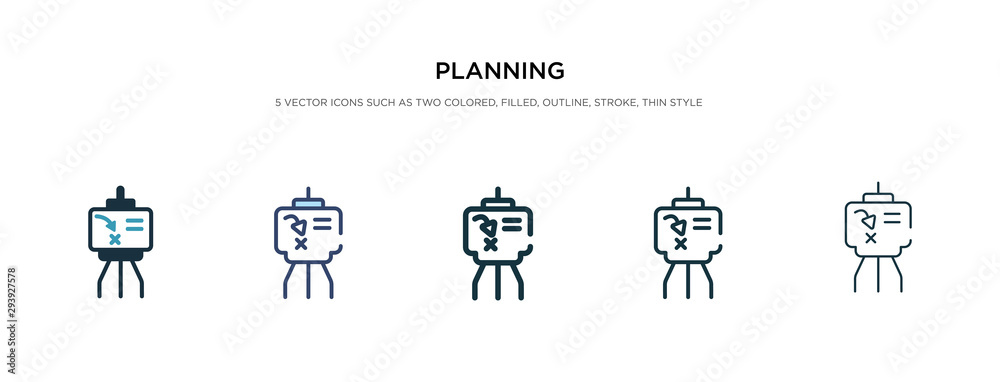 planning icon in different style vector illustration. two colored and ...