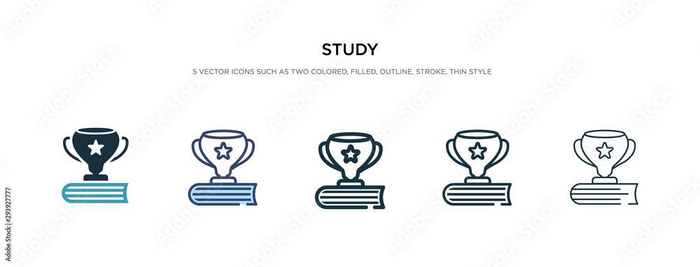 study icon in different style vector illustration. two colored and ...