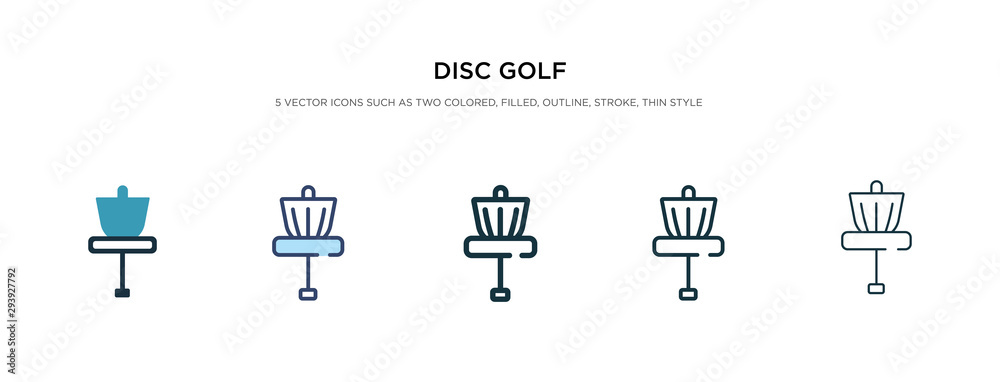 disc golf icon in different style vector illustration. two colored and ...