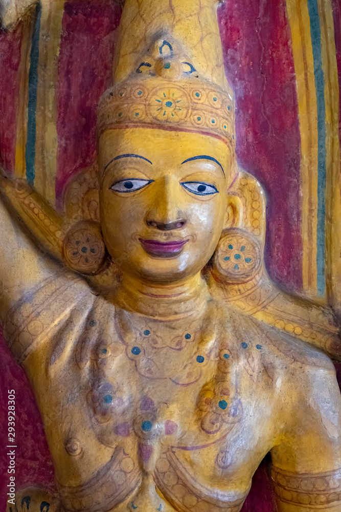 Hindu Statue at Embekke Devala, Hindu Temple, Kandy, Sri Lanka Stock ...