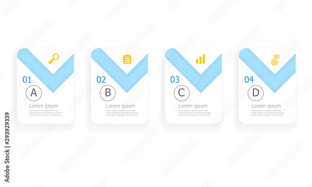 light blue horizontal infographics 4 steps Stock Vector | Adobe Stock