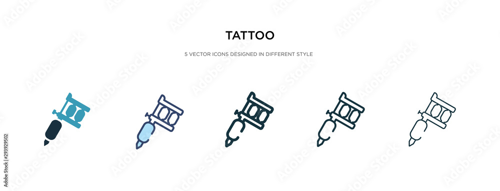 tattoo icon in different style vector illustration. two colored and ...