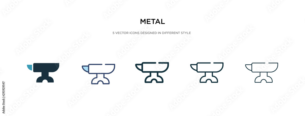 metal icon in different style vector illustration. two colored and ...