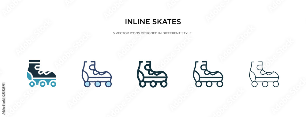 inline skates icon in different style vector illustration. two colored ...
