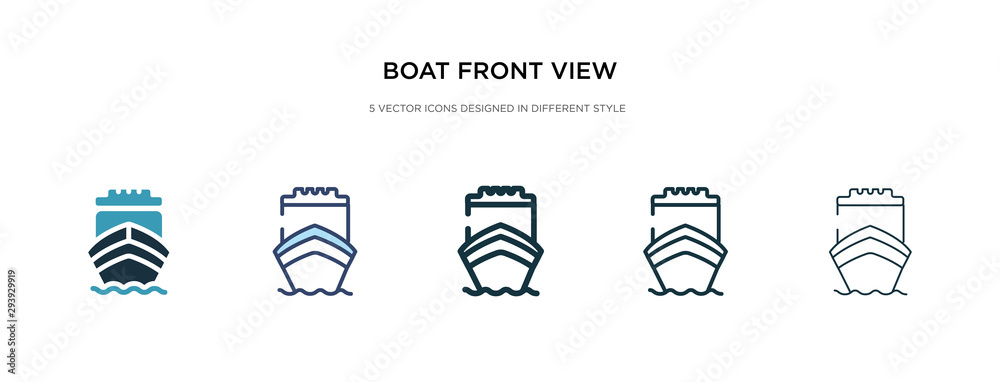 boat front view icon in different style vector illustration. two ...